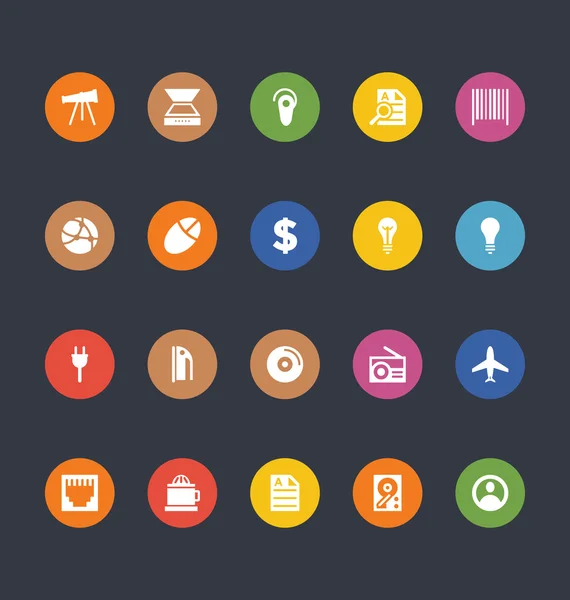 Glyphs Colored Vector Icons 46 — Stock Vector © Creativestall 105713876