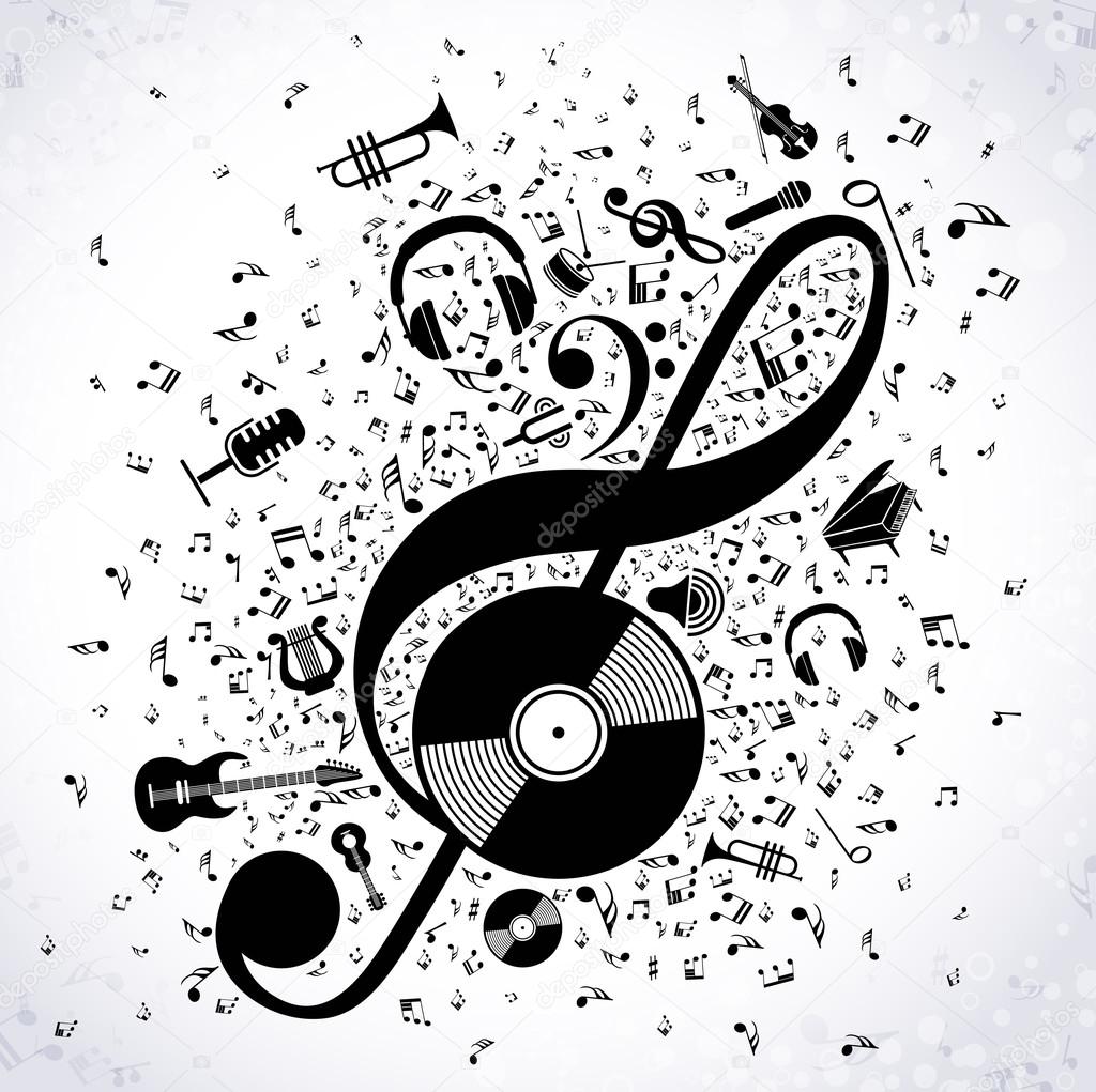 Musical background with a treble clef Stock Vector Image by ©1nana1 ...