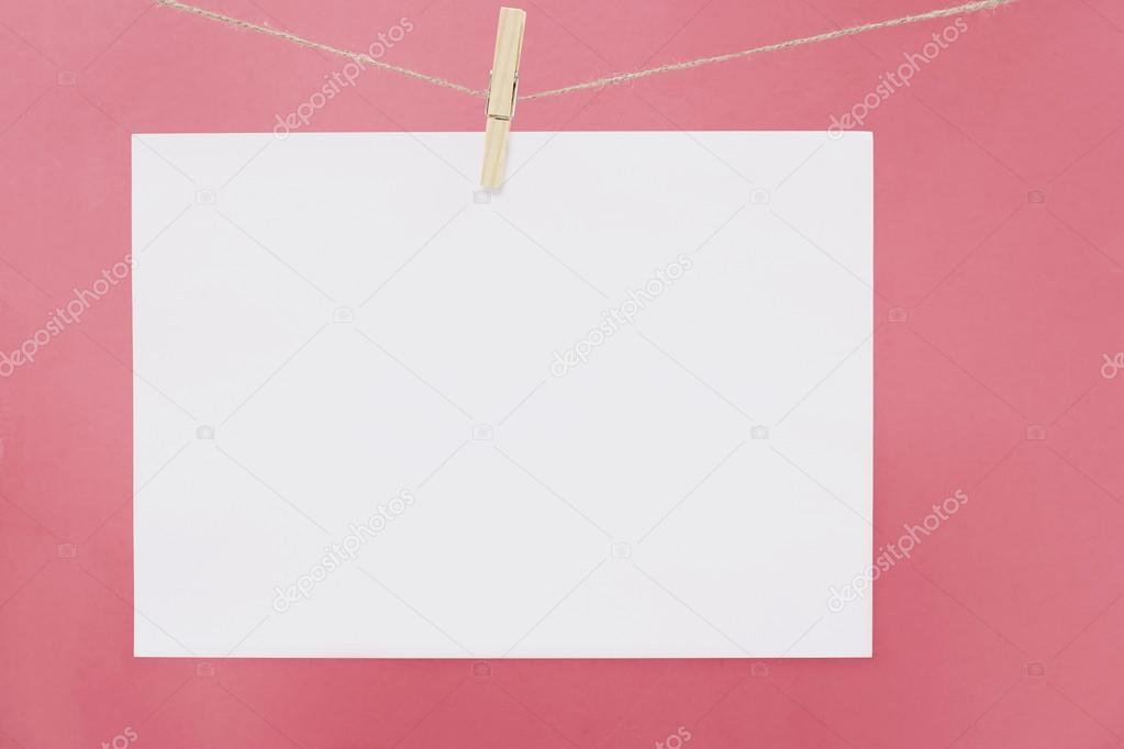 Blank page on washing line Stock Photo by ©sanneberg 72651483