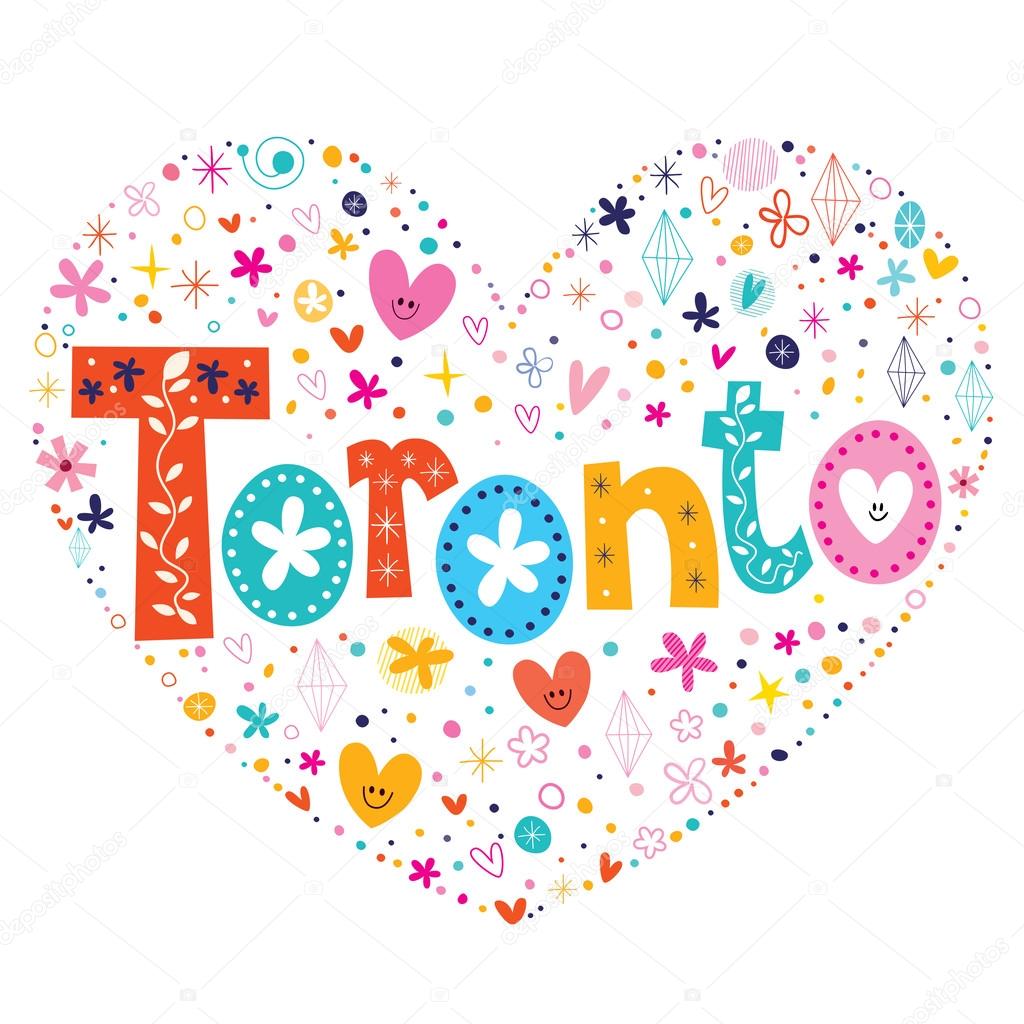 Toronto heart shaped type lettering vector design Stock Vector by ...