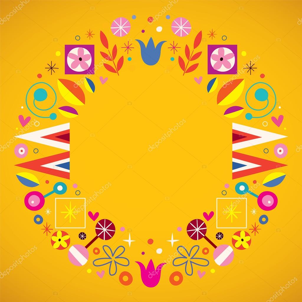 Retro circle round frame border Stock Vector Image by ©Aliasching ...