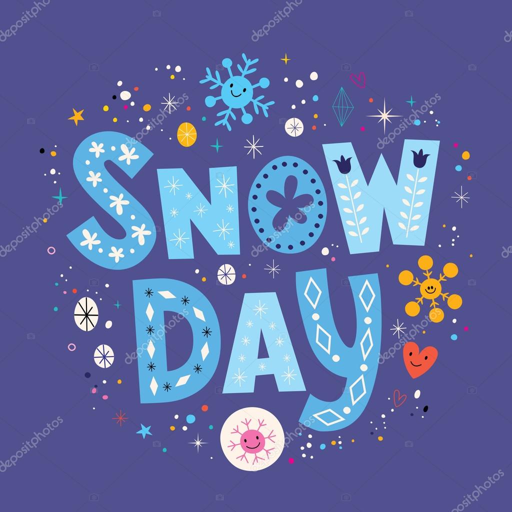 Snow Day Unique Lettering Design — Stock Vector © Aliasching 123838906