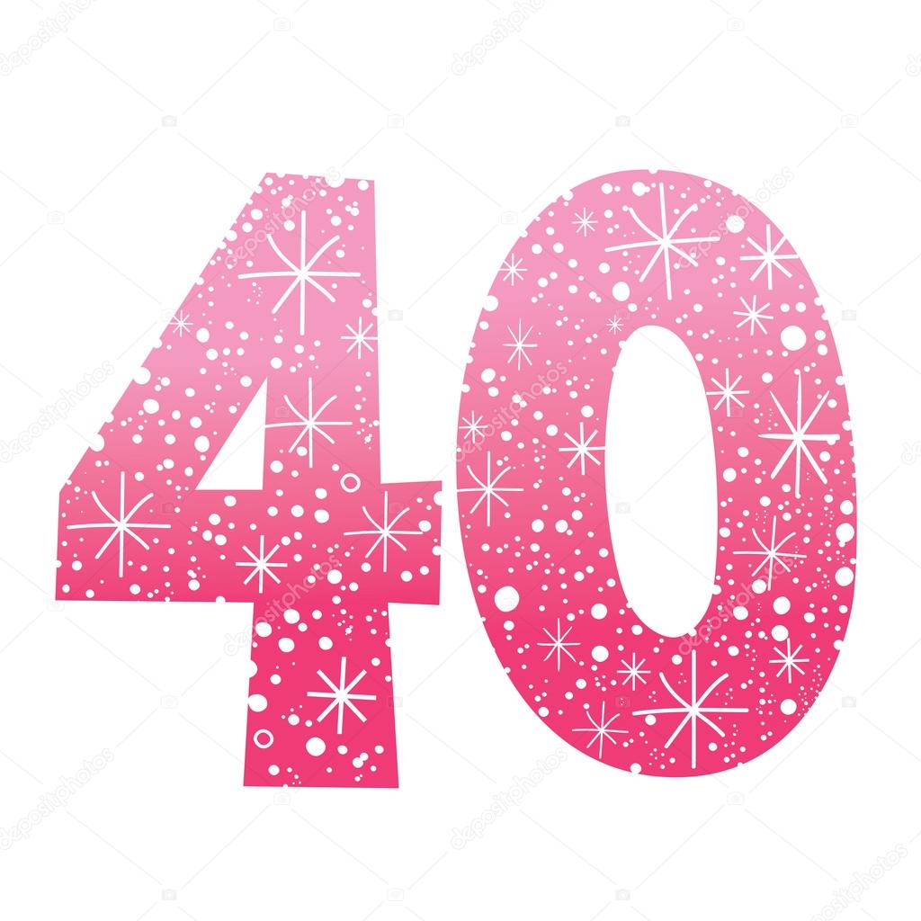 Dekorative Festzahl vierzig - Vektorgrafik: lizenzfreie Grafiken ...