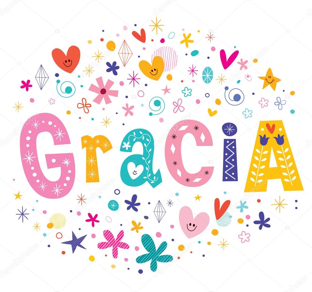 Gracia girls name decorative lettering type design Stock Vector Image ...