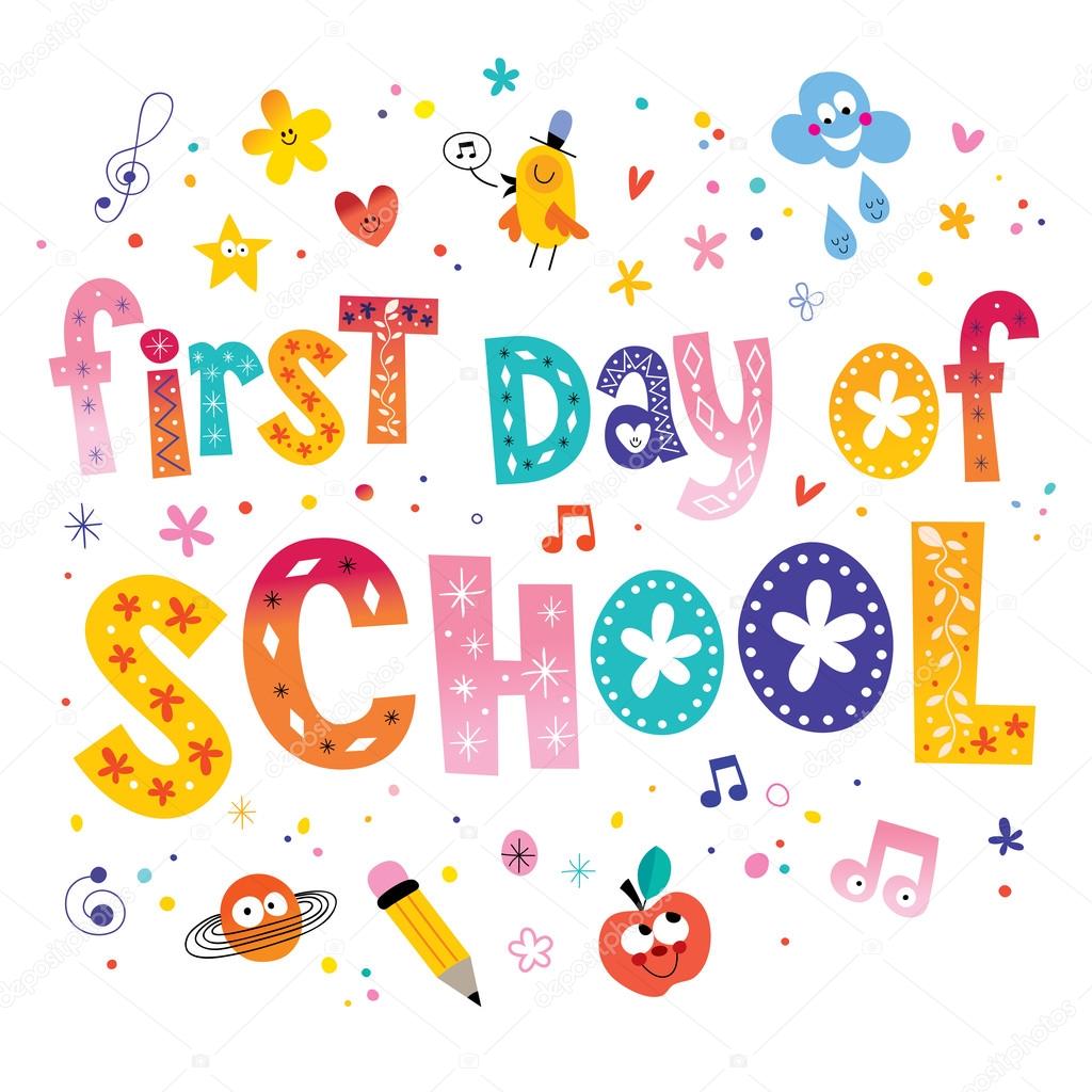 First day of school unique lettering kids design Stock Vector Image by ...