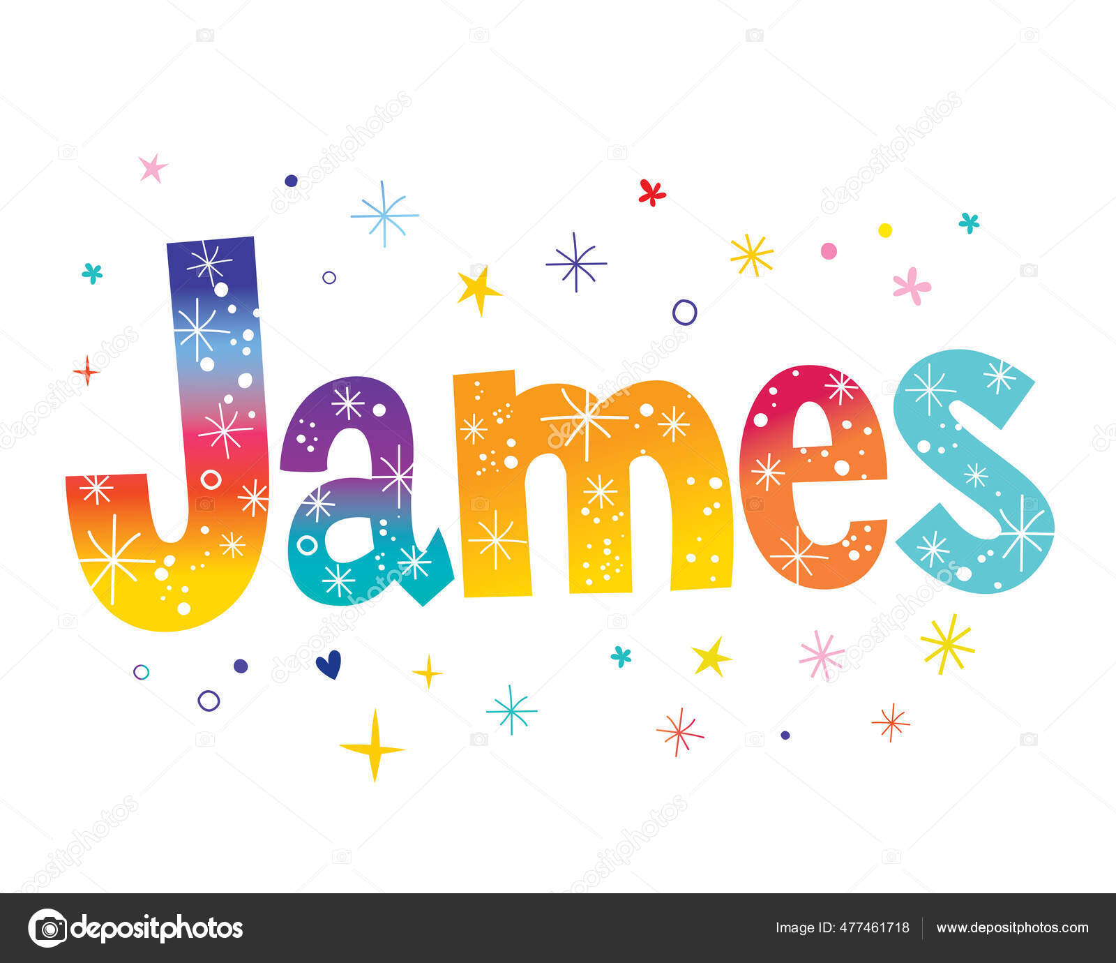 James Boy Name Unique Lettering Design Stock Vector Image by ©Aliasching #477461718