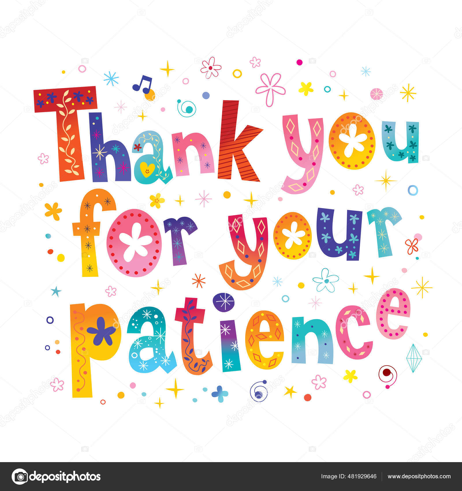 Thank You Your Patience Stock Vector Image by ©Aliasching #481929646