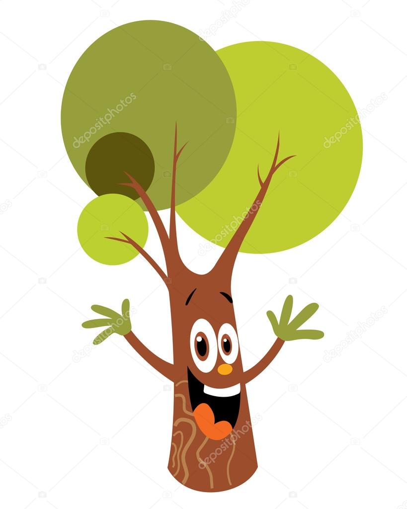 Cartoon tree character Stock Vector Image by ©Aliasching #58621247