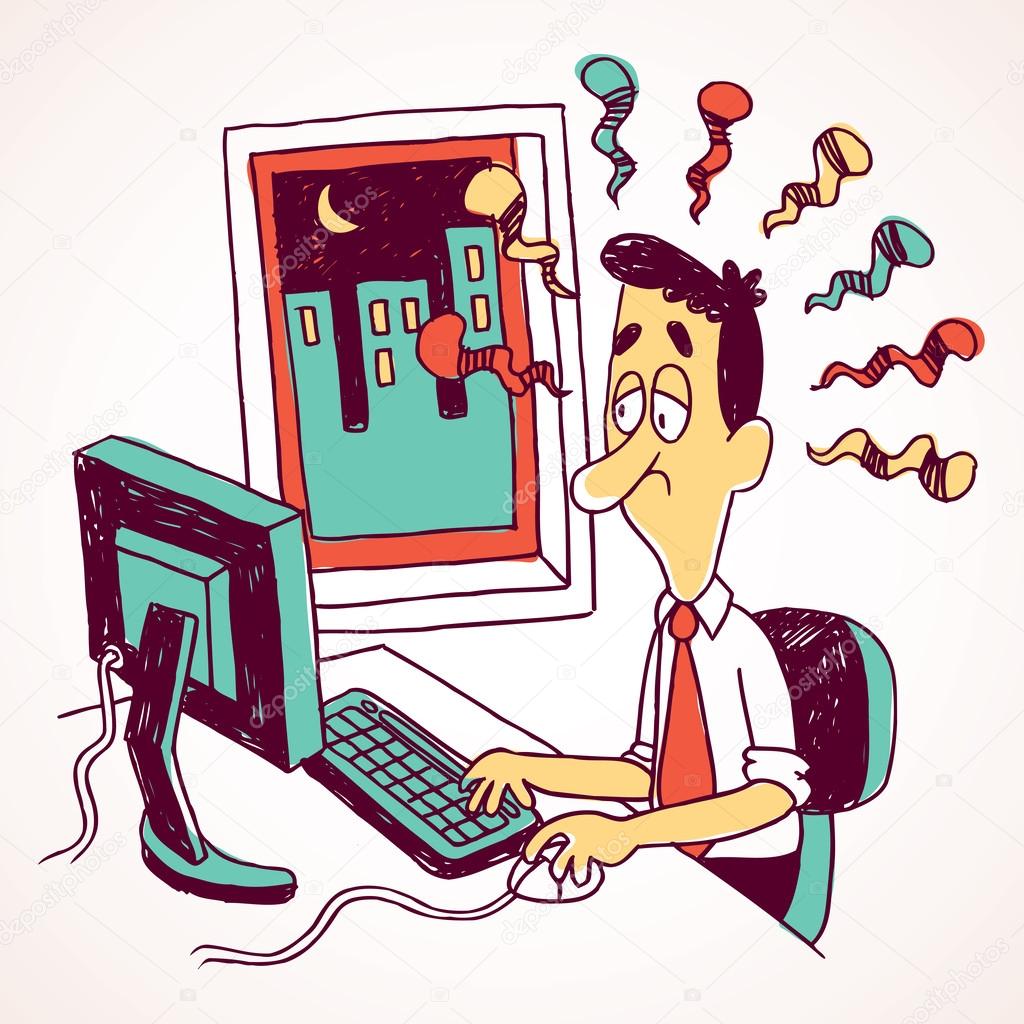 Office employee working overtime Stock Vector Image by ©Aliasching ... Office employee working overtime Stock Vector Image by ©Aliasching ...