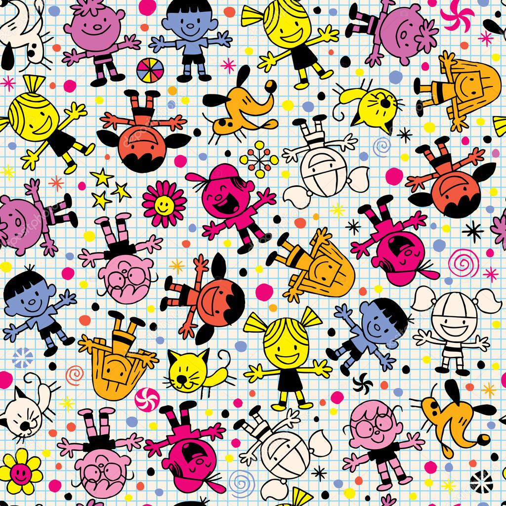 Happy kids pattern Stock Vector Image by ©Aliasching #58664949