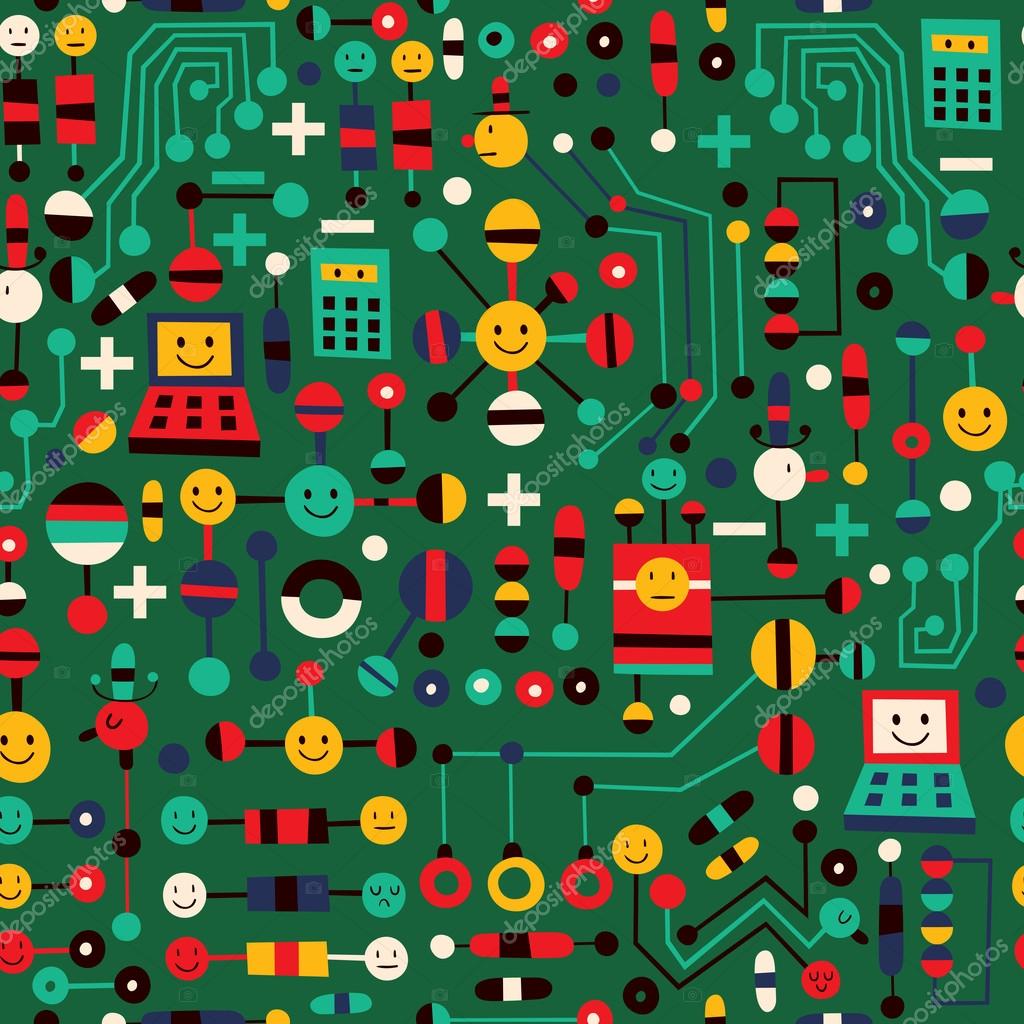 Tablero de circuito de dibujos animados vector, gráfico vectorial ...