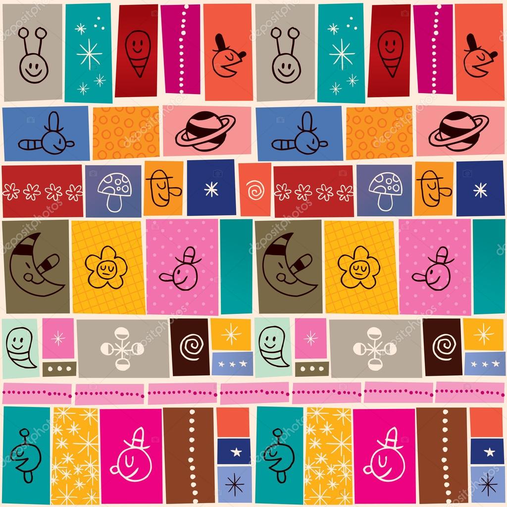 Collage cartoon doodle pattern Stock Vector by ©Aliasching 58758279