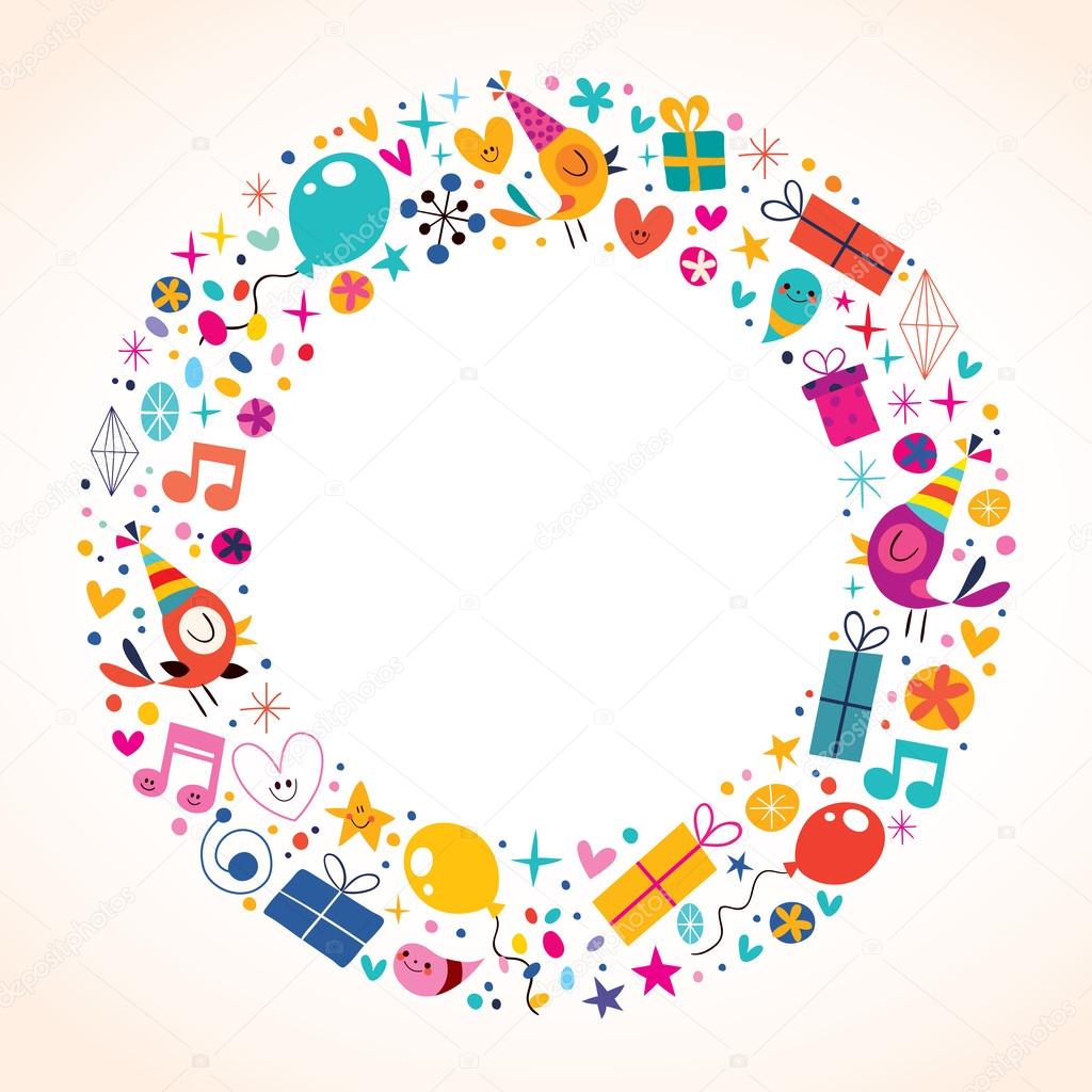 Marco de círculo de feliz cumpleaños — Vector de stock © Aliasching ...