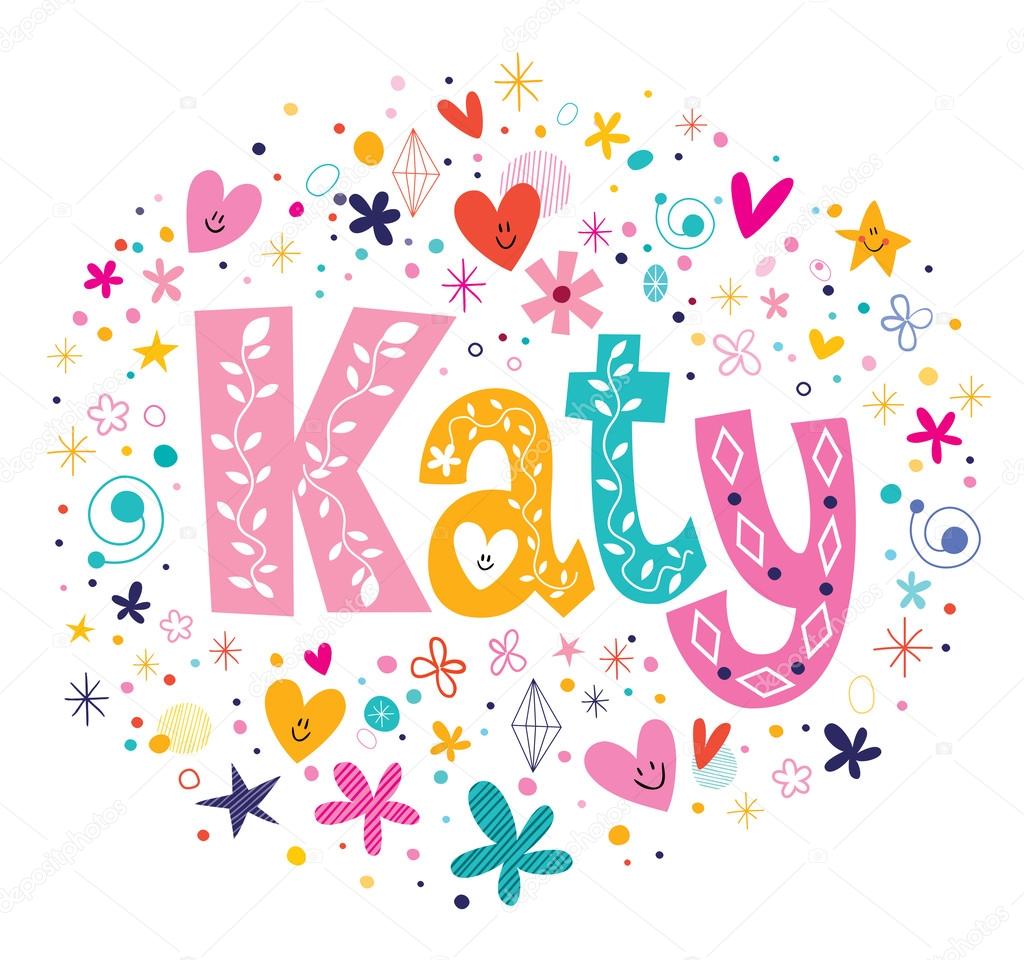 Katy nombre femenino diseño tipográfico decorativo vector, gráfico ...