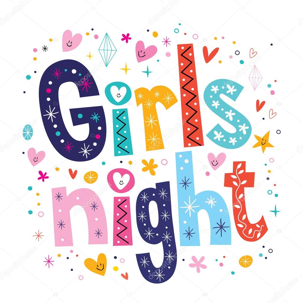 Girls night decorative type lettering design Stock Vector by ...