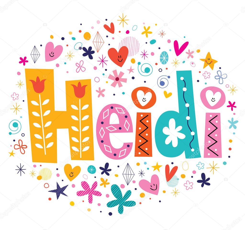 Heidi girls name decorative lettering type design — Stock Vector ...