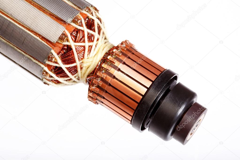 Electric motor rotor isolated white background Stock Photo by ...