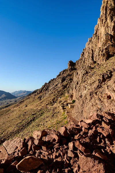 Egypt, Sinai, Mount Moses. Road on which pilgrims climb the mountain of ...