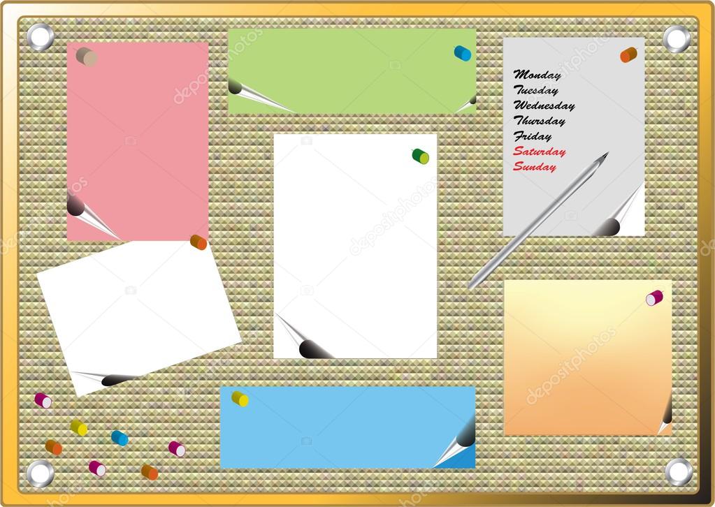 Pinboard labels with pen, schedule — Stock Photo © eos.ka #58640497
