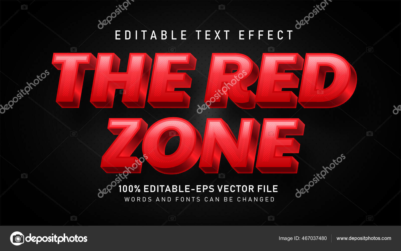 Red Zone Text Effect Stock Vector Image by ©yugra #467037480
