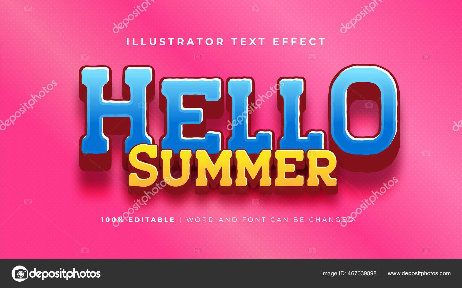 Hola Efecto Texto Verano Vector de stock por ©yugra 467039898