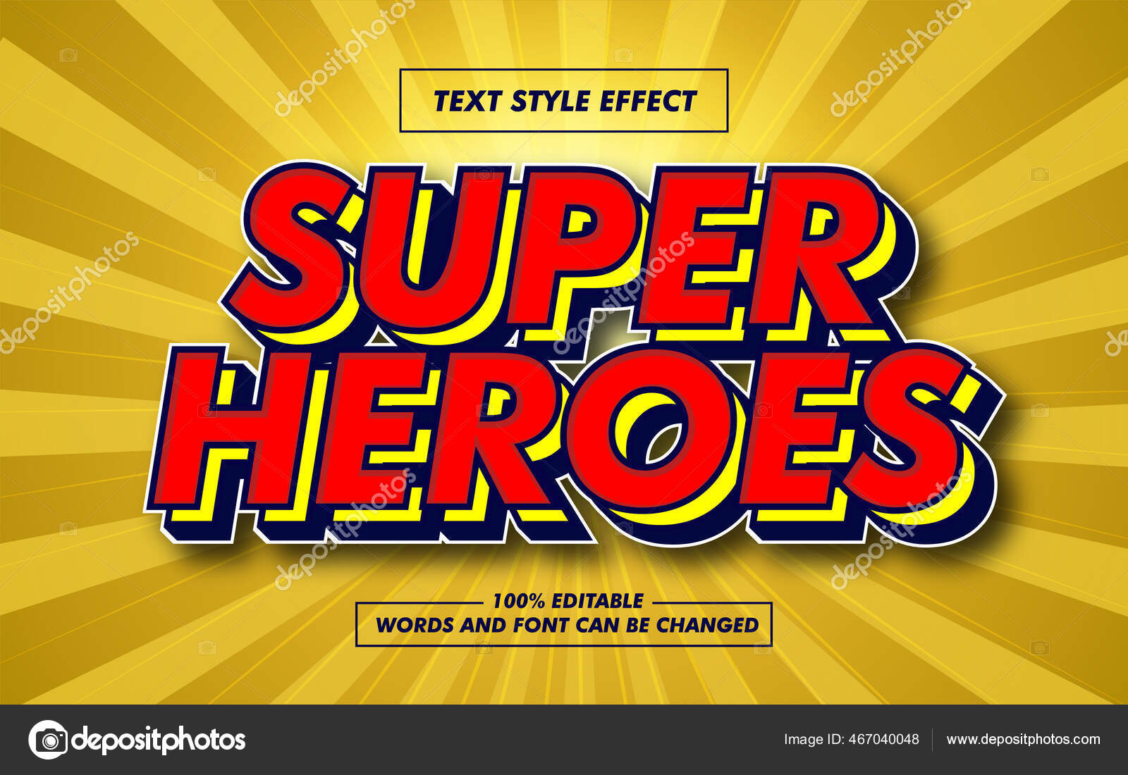 Super Héroes Audaz Efecto Estilo Texto Vector de stock #467040048 de ©yugra