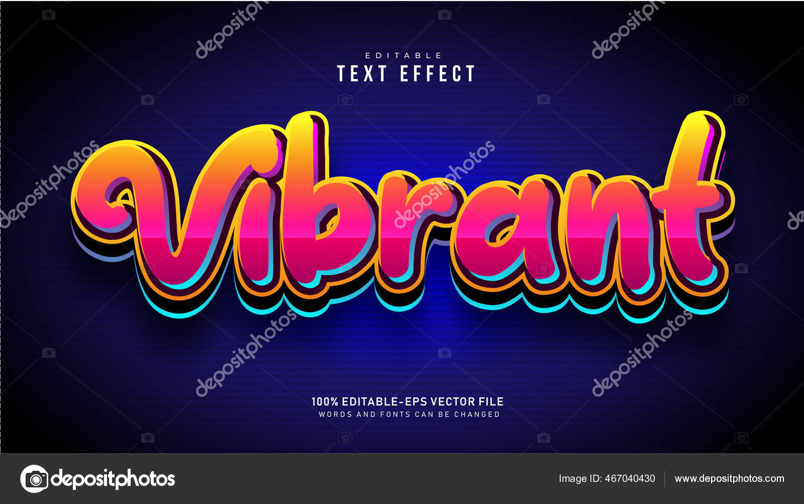 Vibrant Vector Text Effect Stock Vector Image by ©yugra #467040430
