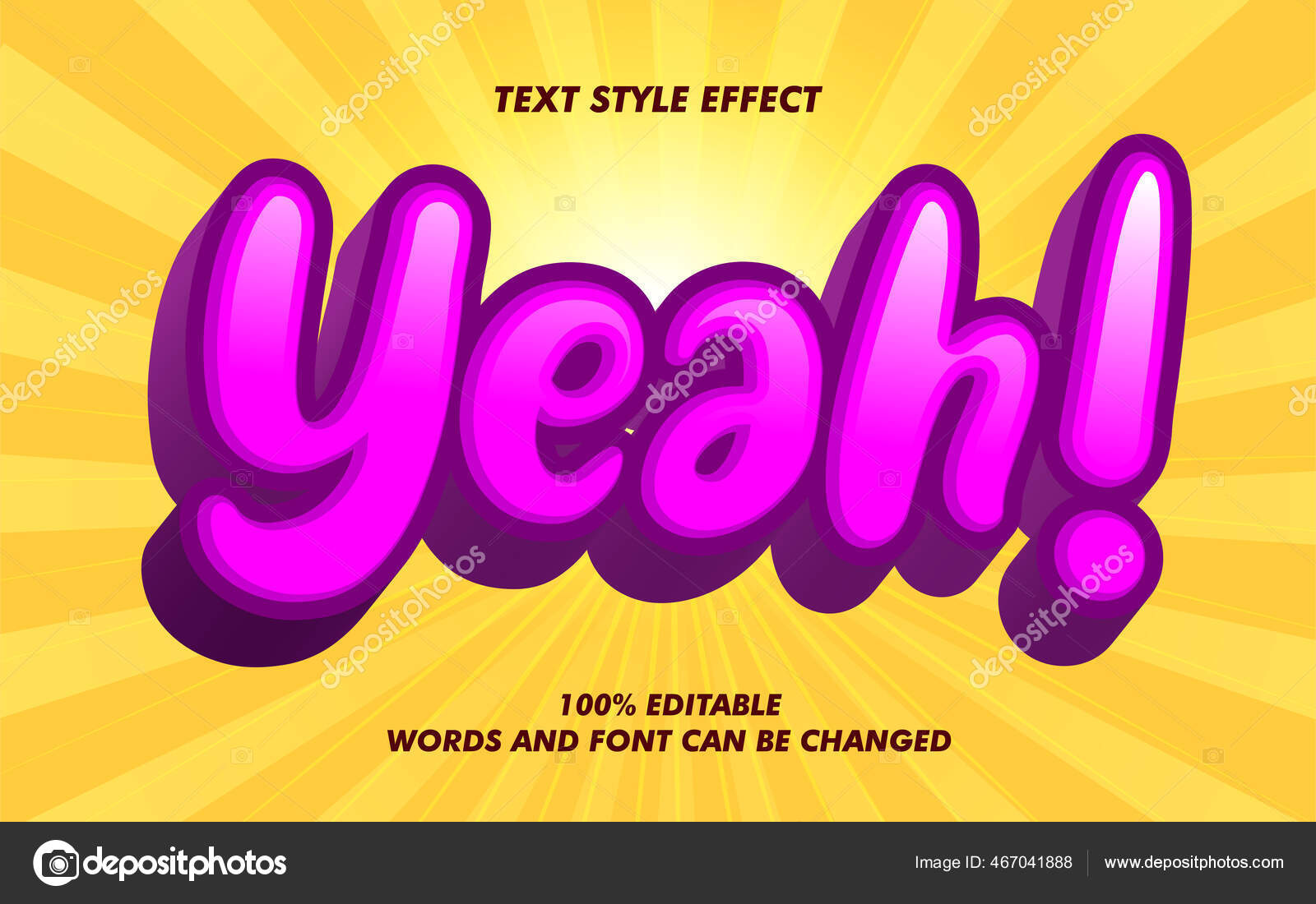 Comic Cartoon Bold Text Style Effect Stock Vector by ©yugra 467041888