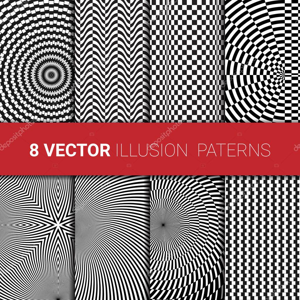 Optical illusion backgrounds set. Stock Vector Image by ©artoptimum ...