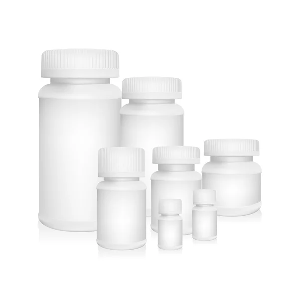 White plastic medical container on white background Stock Vector by ...