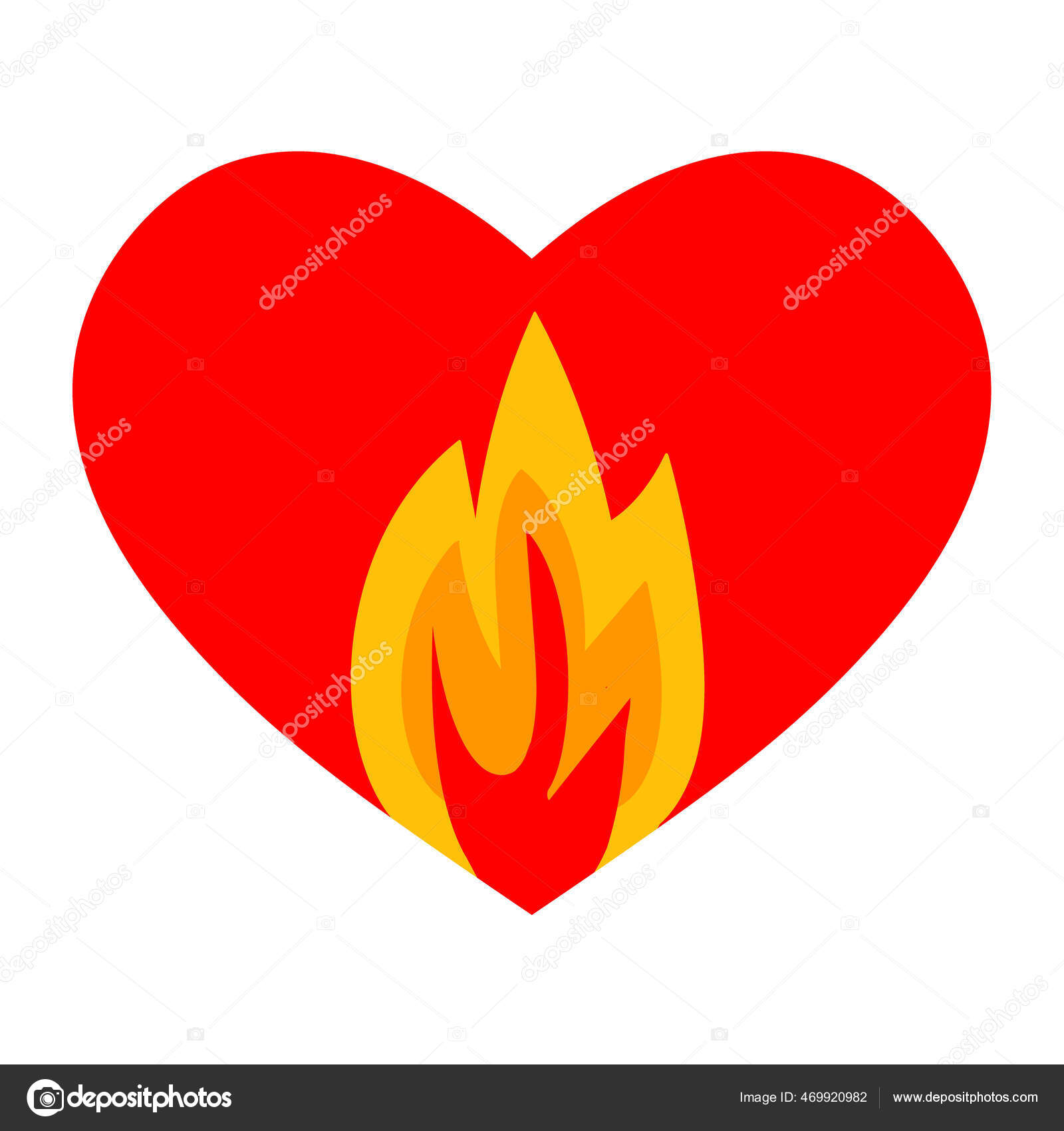 Fire Heart Logo Designs Concept Love Fire Logo Symbol Icon — Stock ...