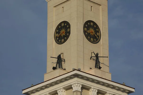 Clock tower.Two clocks are located on different sides.Close-up of the ...