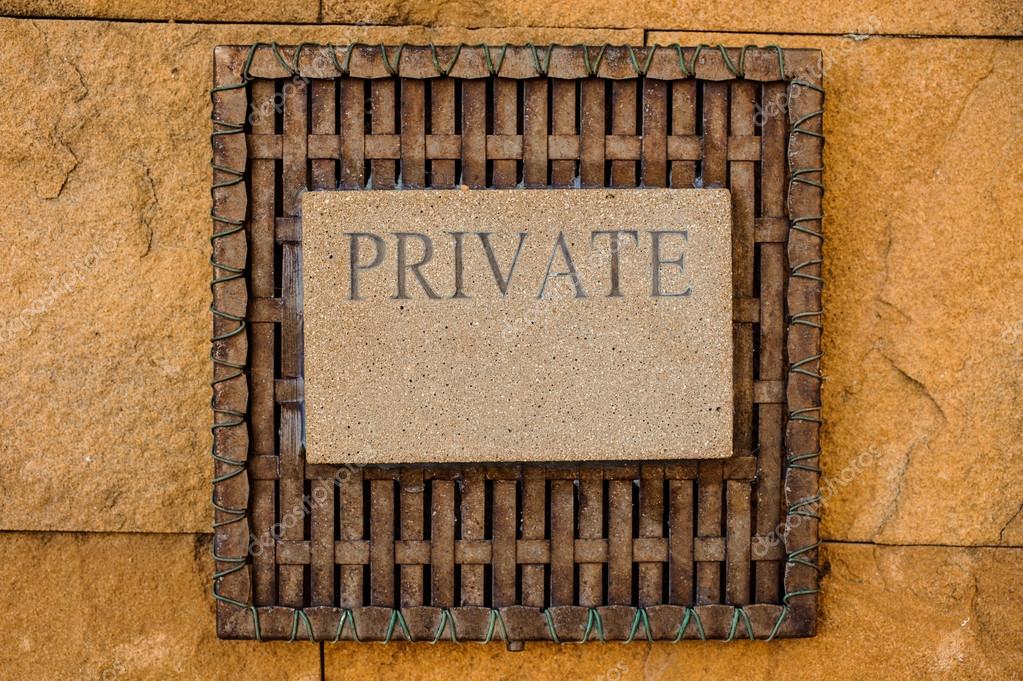 Sign private on lime stone background Stock Photo by ©Fesenko 97866908