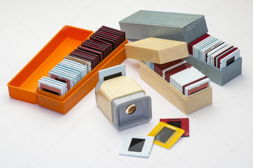 Soviet plastic boxes for storage of slides and diascopy — Stock Photo ...