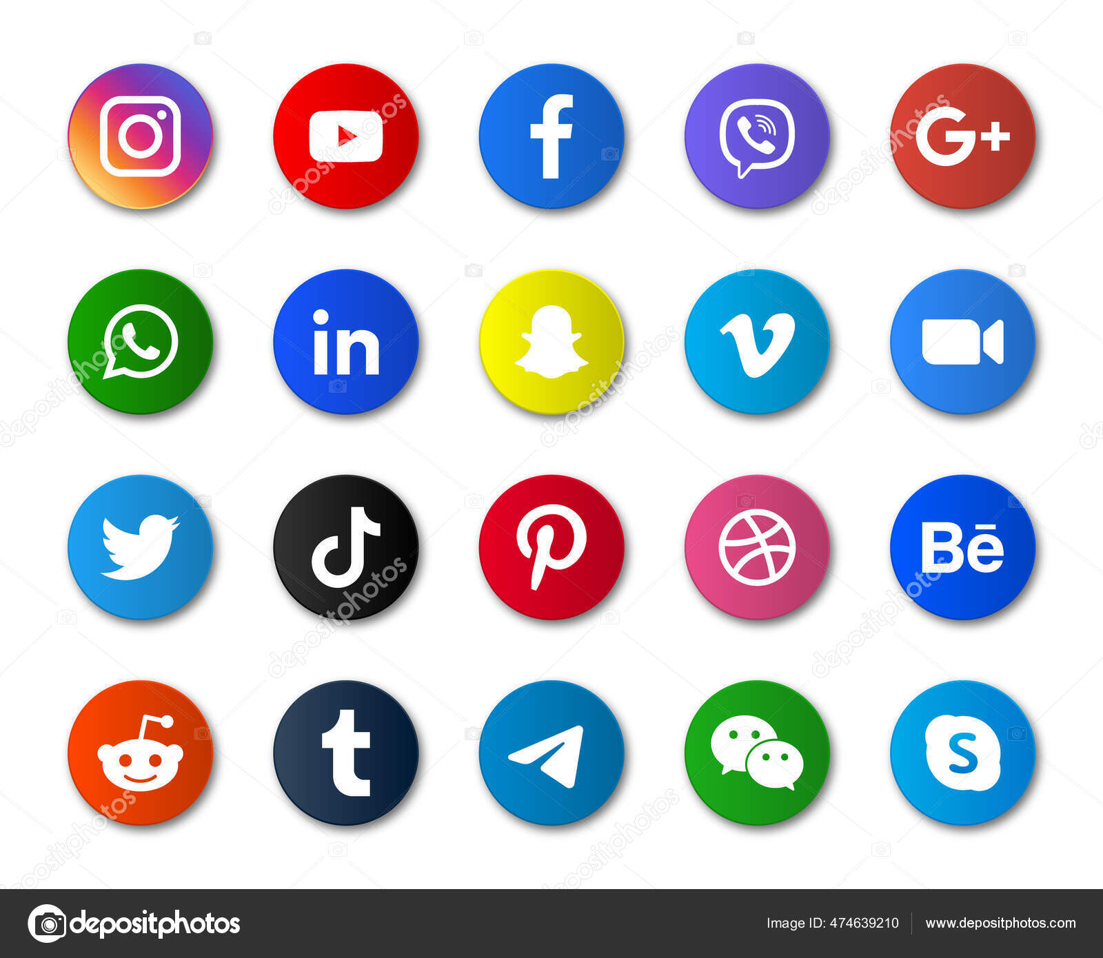 Facebook Twitter Instagram Buttons