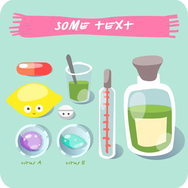 A set of objects on the common cold - Stock Image - Everypixel