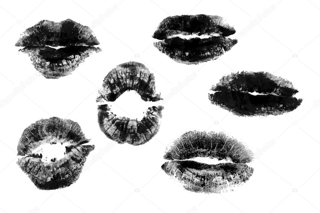 Lip Print Black Background
