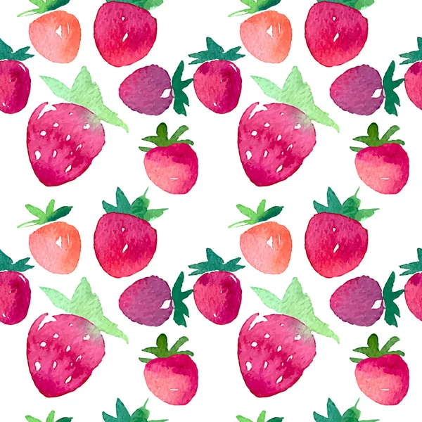 Watercolor strawberry pattern — Stock Vector © Katya_Bra #76775423