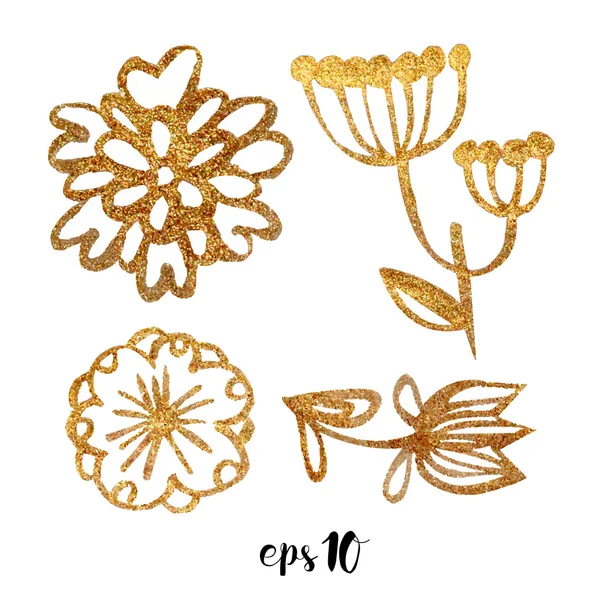 Watercolors gold hand drawn flowers Stock Vector Image by ©Katya_Bra ...