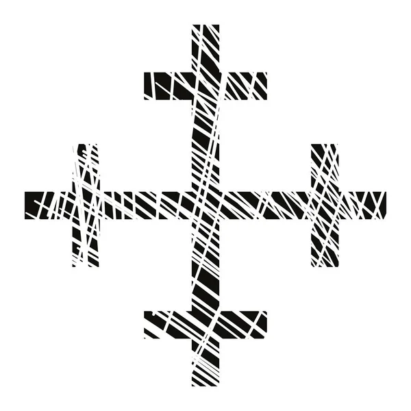 Vector Illustration Black Pointed Cross Isolated White Stock Vector ...