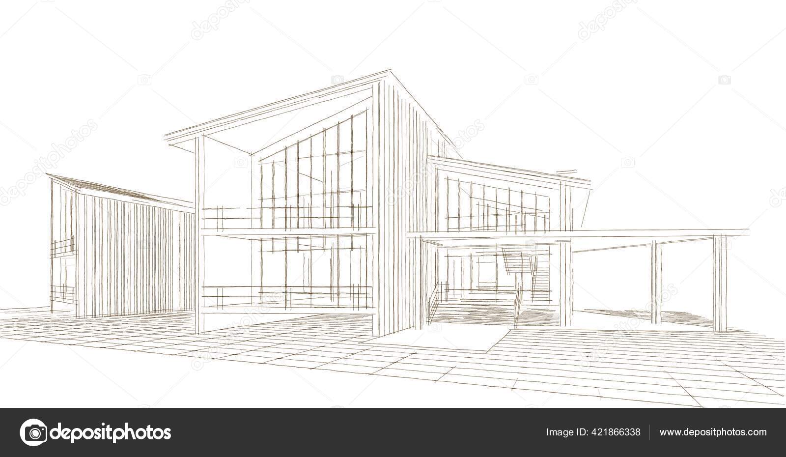 Modern Architecture House Concept Illustration Stock Illustration by ...