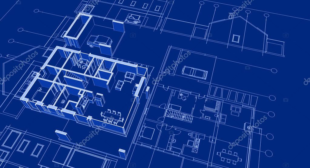 casa proyecto arquitectónico boceto 3d ilustración 2024
