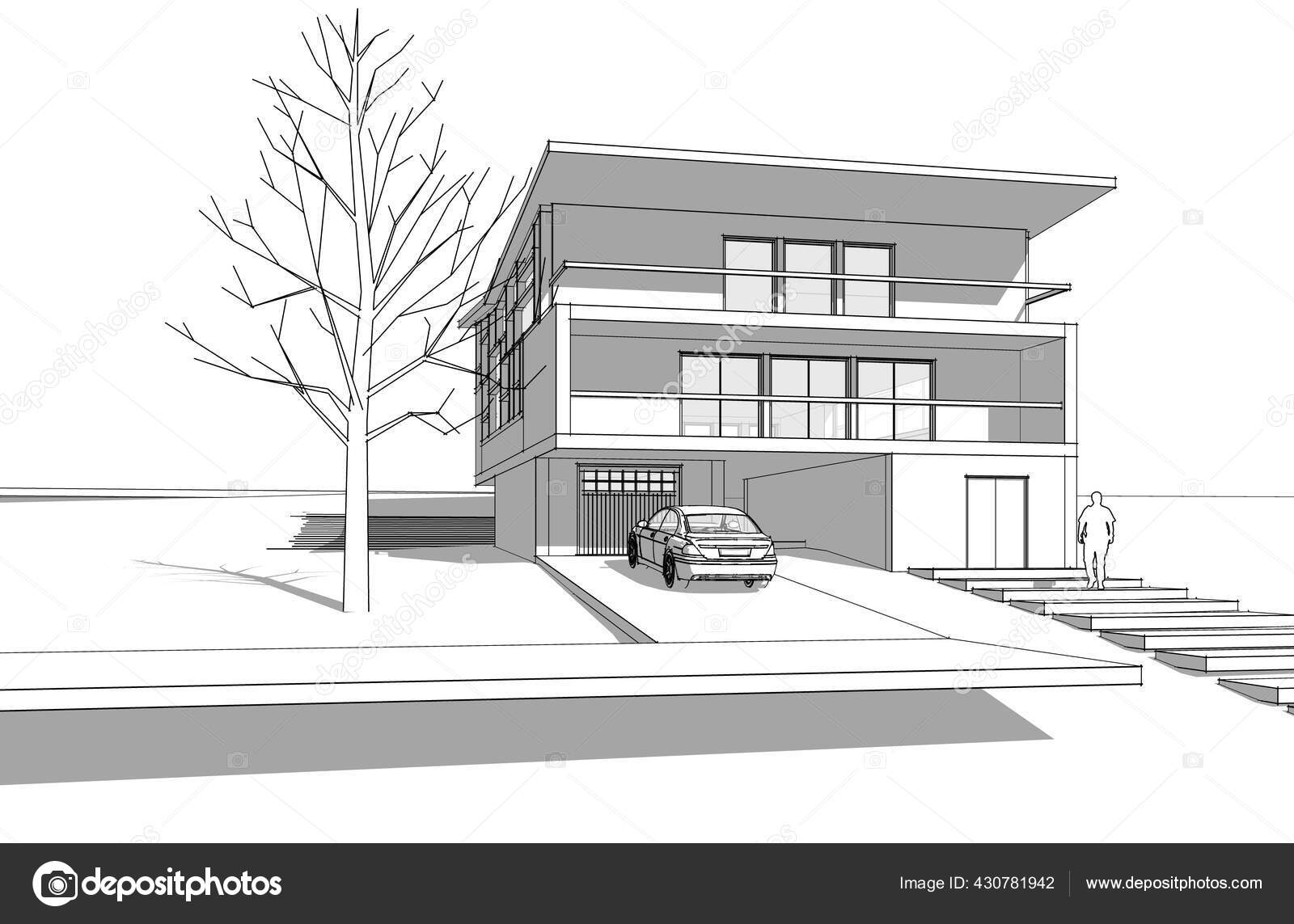 Modern Dream House Drawing Easy