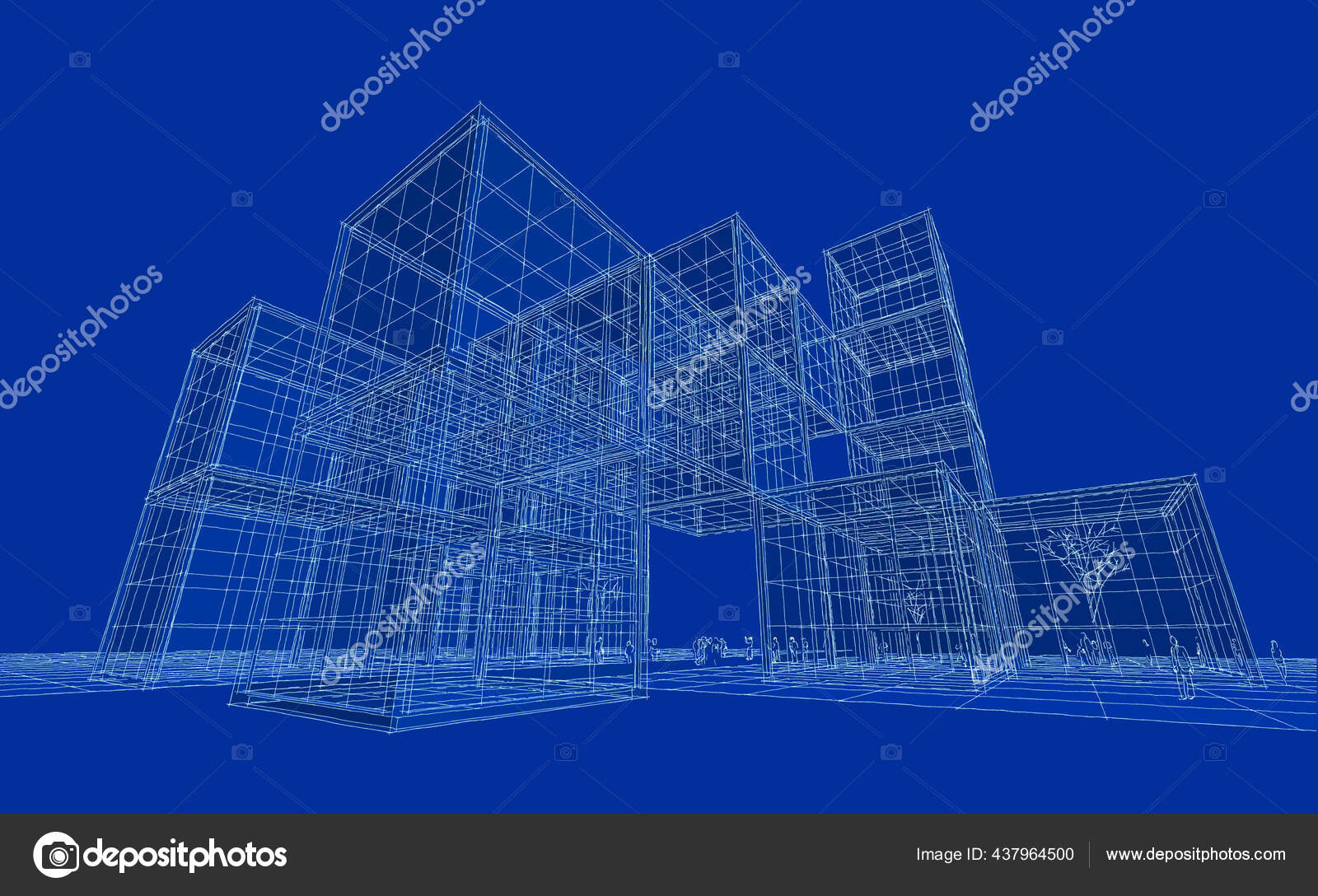 City Square Modern Abstract Architecture Illustration — Stock Photo ...