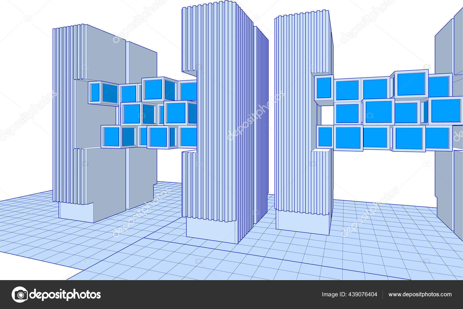 Abstract Architecture Consoles Background Rendering Stock Vector by ...