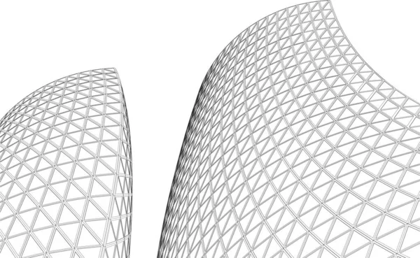 Modern Architecture Skyscrapers Illustration Curved Shapes Facade Stock ...