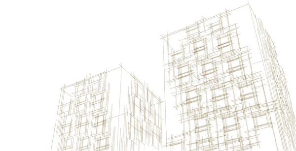 Modern Architecture Skyscrapers Illustration Straight Shapes Facade ...