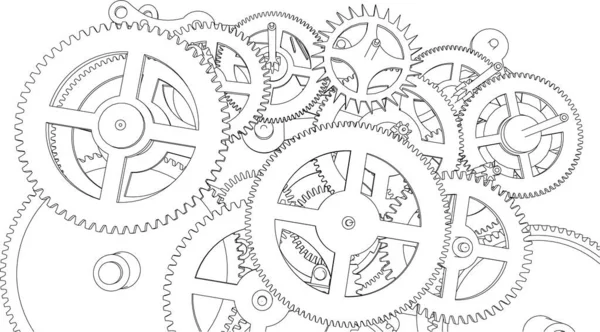 Clock Gears Drawing