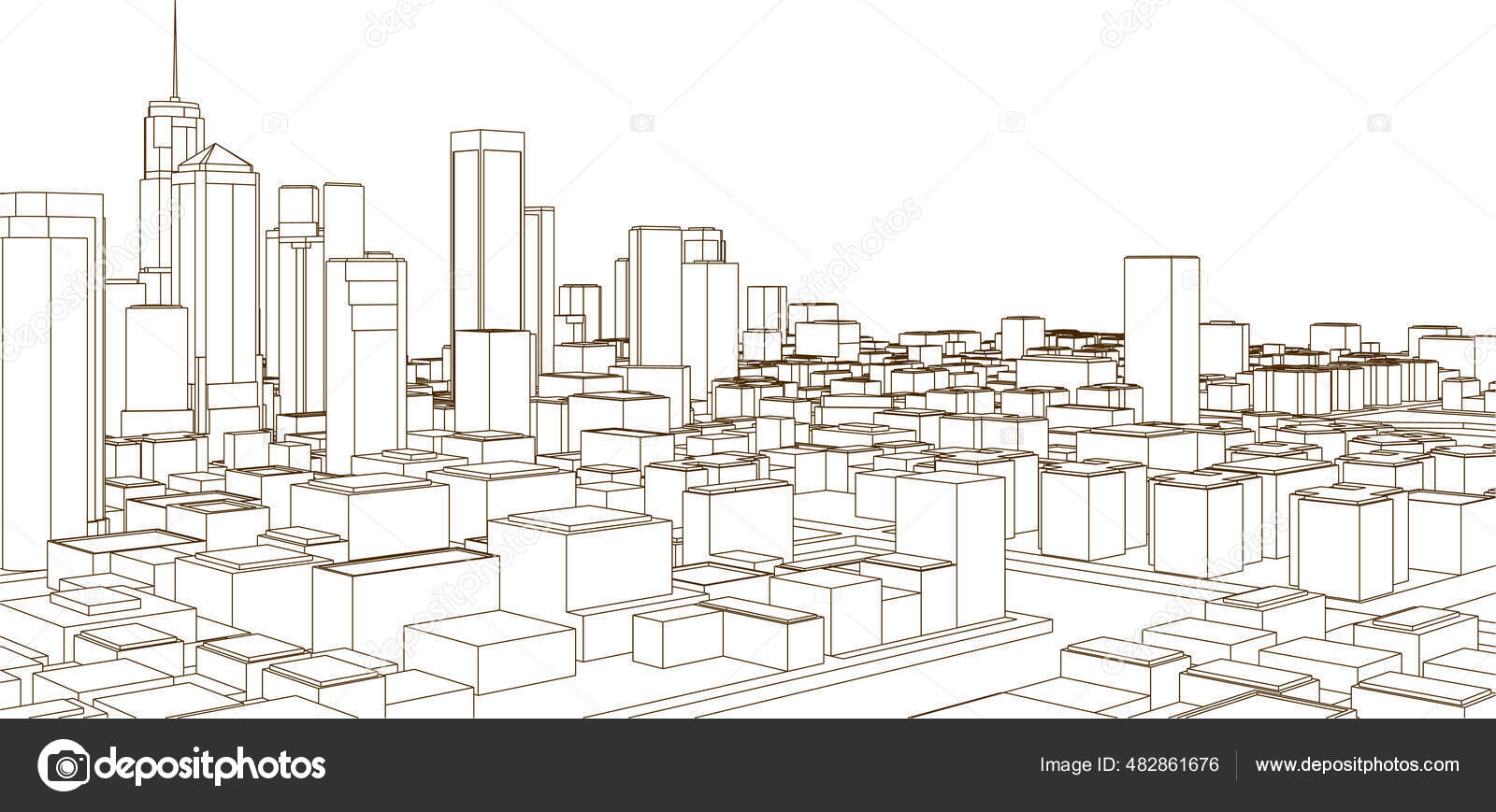 Architectural Landscape City Rendering Stock Vector by ©SAdesign 482861676