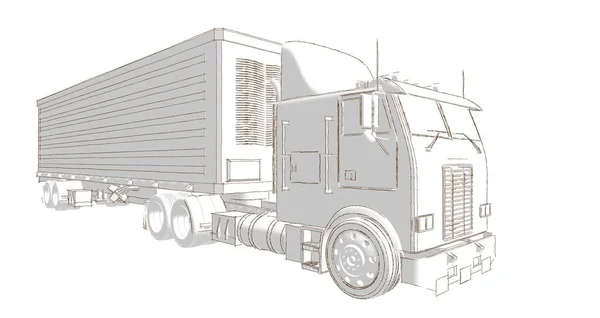 How To Draw A Semi Truck